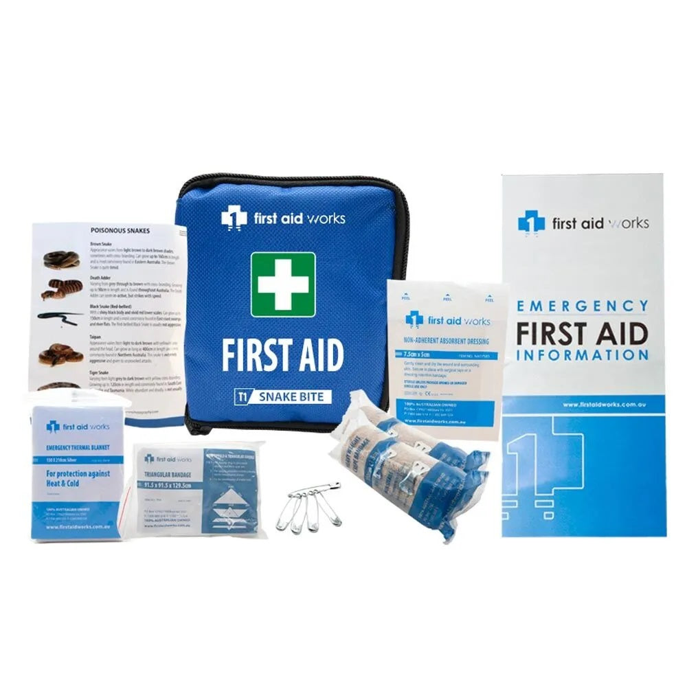 First Aid Works Tier-1 8-Piece Bushwalking Snake Bite First Aid Kit ...